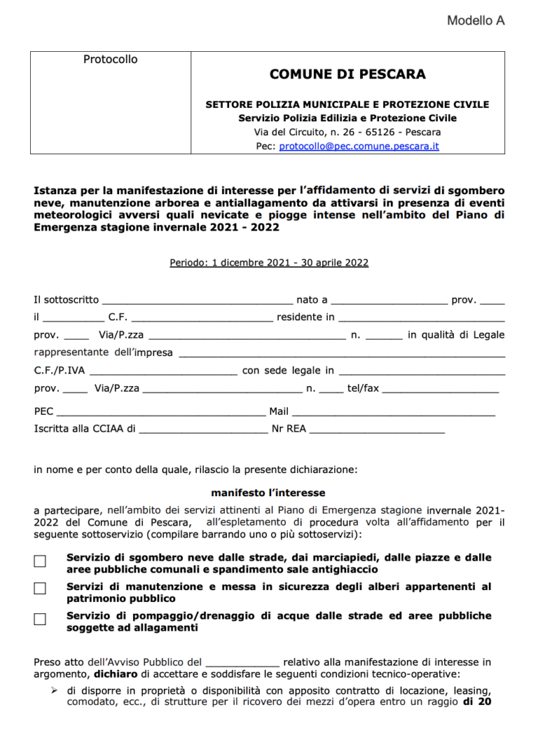 MODULISTICA – Polizia Locale di Pescara